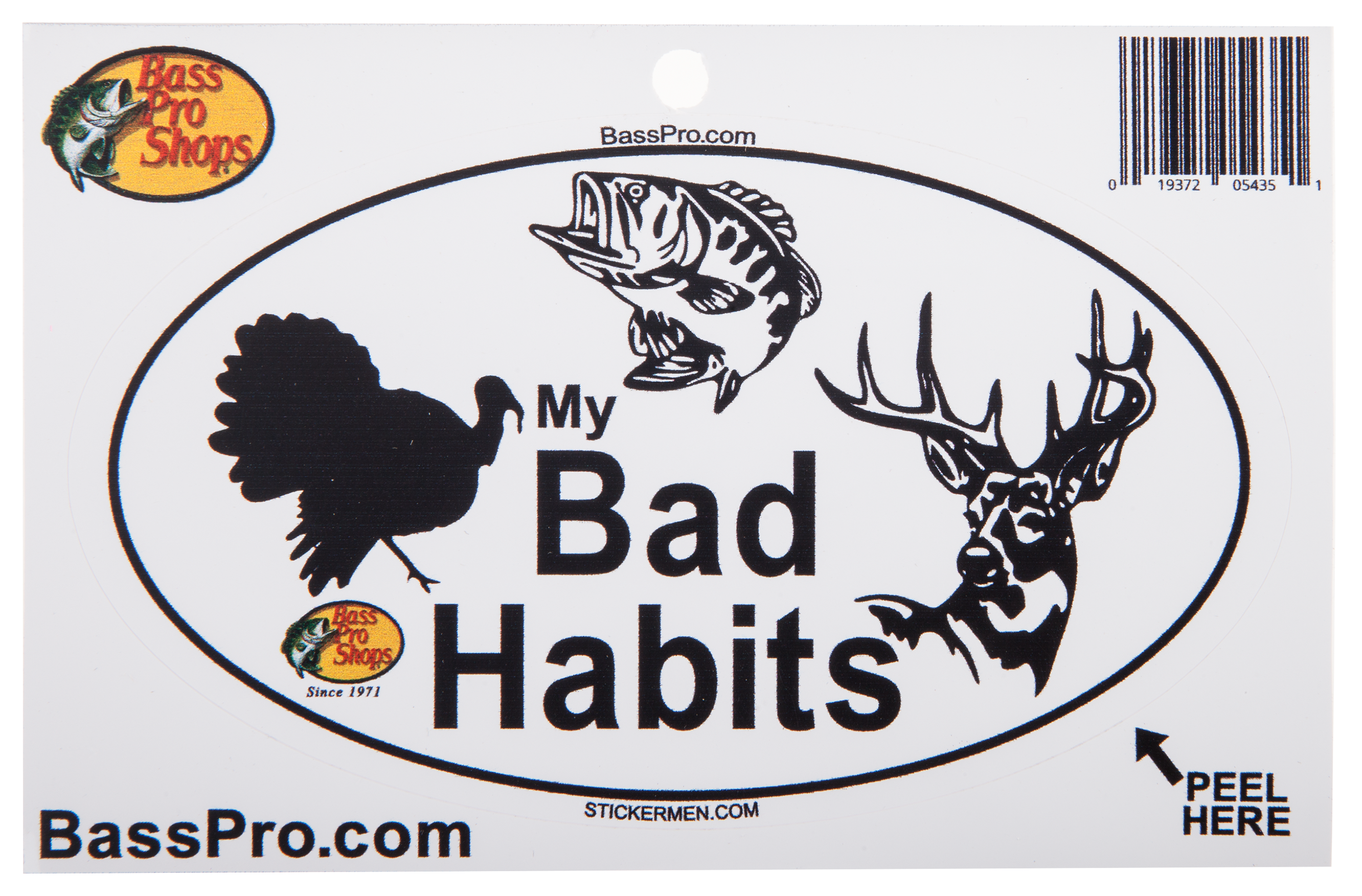 Bass Pro Shops My Bad Habits Oval Vinyl Decal | Bass Pro Shops